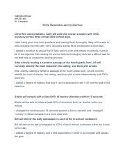 Writing Measurable Learning Objectives Pdf Gabrielle Shreve SPLED Dr Campbell Writing