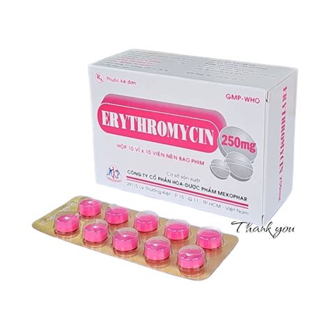 Erythromycin 250mg H100v Mekophar