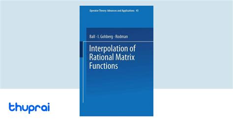 buy interpolation of rational matrix functions in nepal thuprai