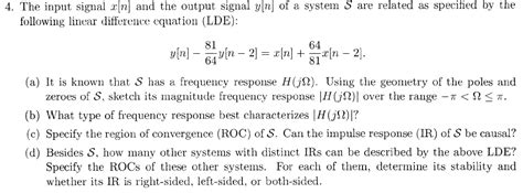 solved 4 the input signal x[n] and the output signal y[n]