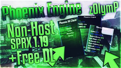 [bo2 1 19] Phoenix Engine Sprx Modmenu Free Download Zolymp Youtube