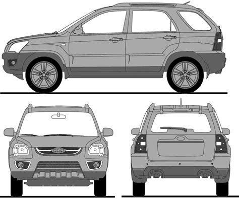 2007 Kia Sportage Suv Blueprints Free Outlines