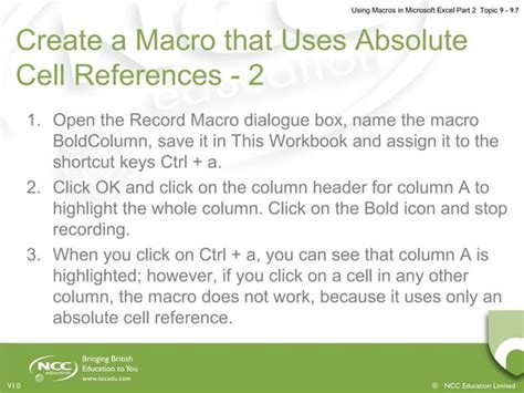 Using Macros In Microsoft Excel Part 2 PPT Business Accounting Finance Business