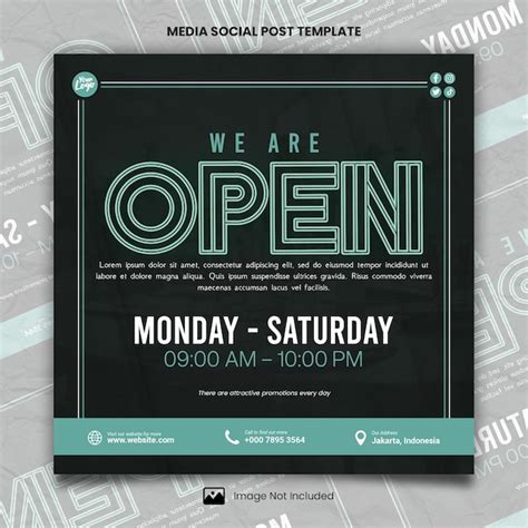 Premium Psd We Are Open Media Social Post Template