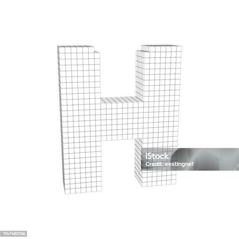 3d 픽셀화 대문자 H 벡터 개요 그림입니다 0명에 대한 스톡 벡터 아트 및 기타 이미지 0명 3차원 형태 개념 Istock