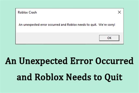 Fix An Unexpected Error Occurred And Roblox Needs To Quit