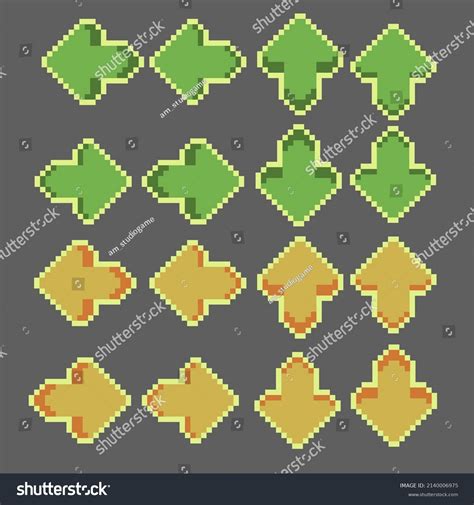 Pixel Art Arrow Button Game Ui Stock Vector Royalty Free Shutterstock