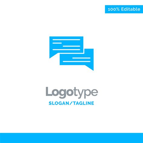Chat Bubble Bubbles Communication Conversation Social Speech Blue Solid Logo Template Place For
