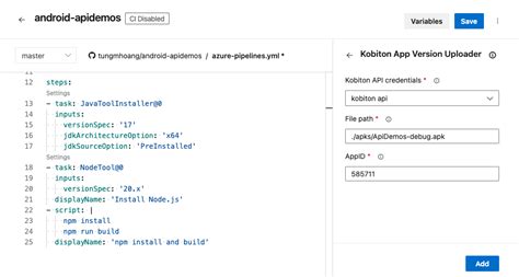 upload an app using azure devops kobiton docs