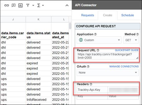 Import Tracktry API Data to Google Sheets [2024] | API Connector