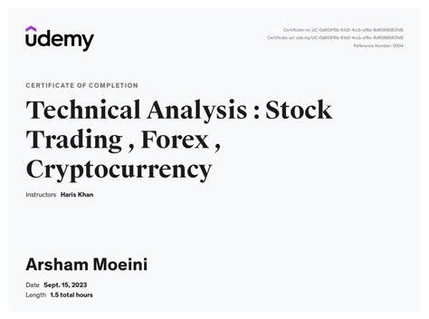 Udemy Course Completion Certificate Arsham Moeini