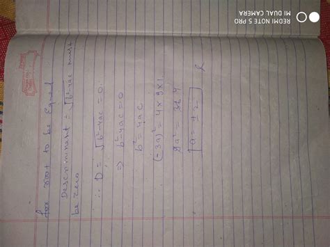 for what values of a the quadratic equation 9 mathrm { x } { 2
