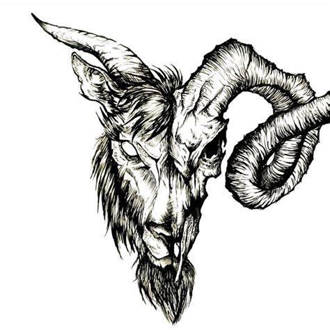 Half Goat Half Ram Skull Tattoo Tattoo Goat Capricorn Tattoo Devil Goat