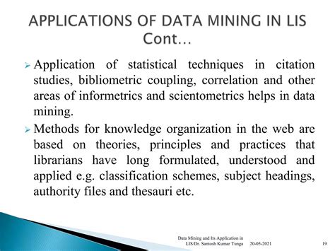 Data Mining And Its Application In Library And Information Science Ppt