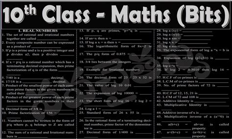 10th Class Maths Bits Real Numbers