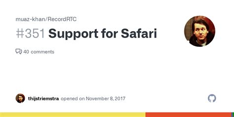 Support For Safari Issue 351 Muaz Khan RecordRTC GitHub