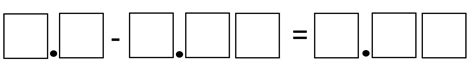 Subtracting Decimals Open Middle