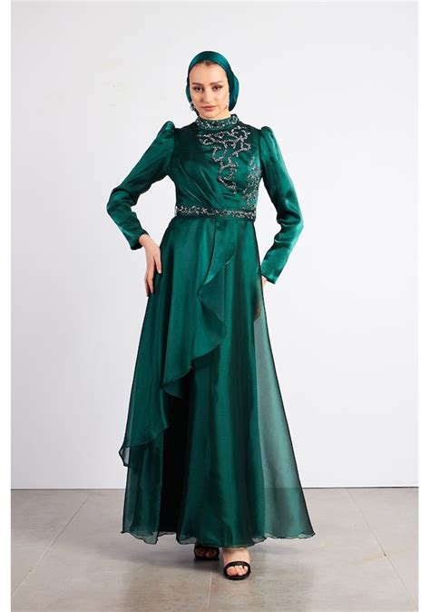 Yeşil Reyhan Tesettür Abiye Elbise 42 Fiyatları Ve Özellikleri