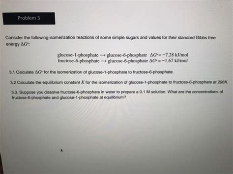 Solved Problem Consider The Following Isomerization Chegg