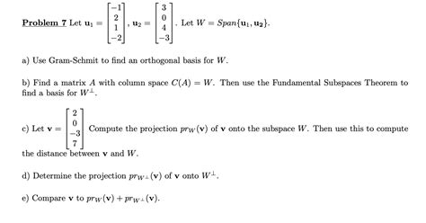 solved 3 0 4 2 1 problem 7 let uj u2 let w span{ui u2}