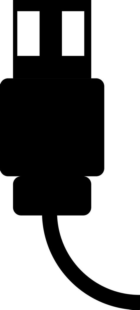 Usb Data Cable In Black And White Color Vector Art At Vecteezy