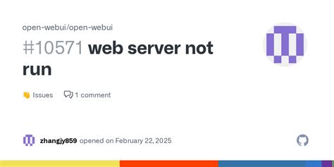 Web Server Not Run · Open Webui Open Webui · Discussion 10571 · Github