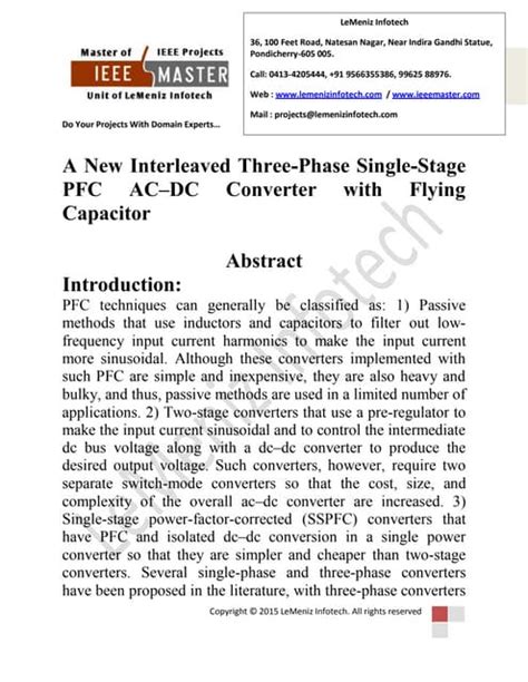 A New Interleaved Three Phase Single Stage Pfc Acdc Converter With