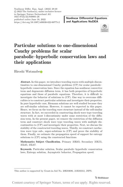 Particular Solutions To One Dimensional Cauchy Problems For Scalar