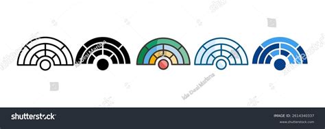 Fan Chart Icon Set Multiple Style Stock Vector Royalty Free
