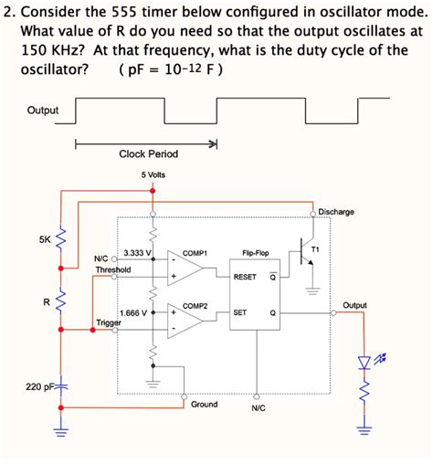 2 consider the 555 timer below configured in oscillator mode what