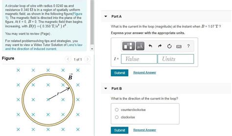 solved a circular loop of wire with radius 0 0240 m and