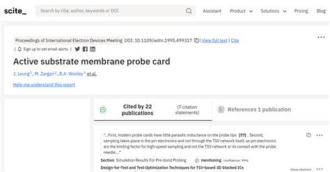 Active Substrate Membrane Probe Card [scite Report]