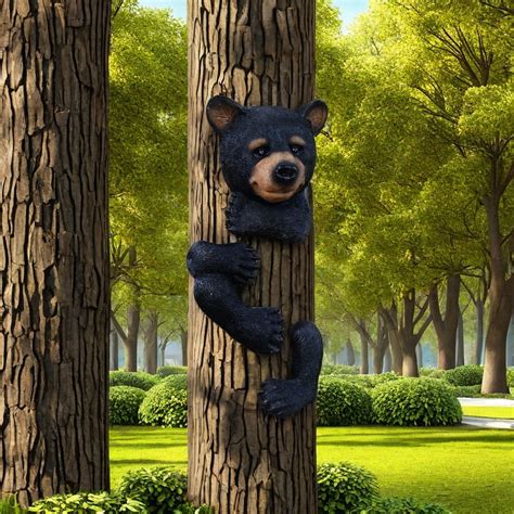Bear Sculpture Garden Decor Tree Huggers Bear Tree Peeker Garden Ornament Outdoor Decor Yard