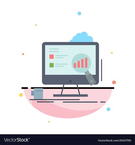 Analytics Board Presentation Laptop Statistics Vector Image