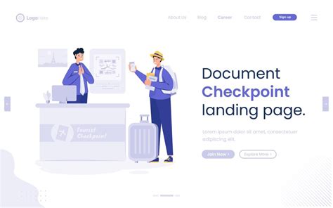 Premium Vector Tourist Document Checkpoint Illustration Landing Page