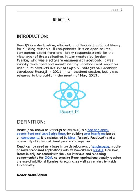 react js react js introduction reactjs is a declarative efficient