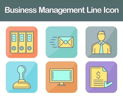 Business Management Vector Icon Set 20650915 Vector Art At Vecteezy