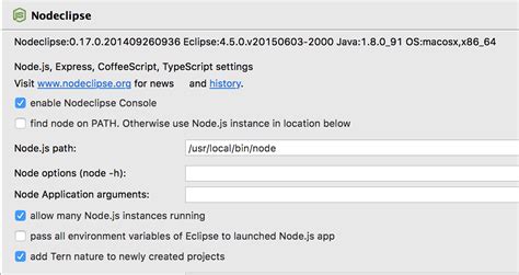 Starting A Nodejs App In Eclipse Using Nodeclipse Plugin Results In