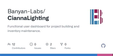 GitHub Banyan Labs CiannaLighting Functional User Dashboard For Project Building And
