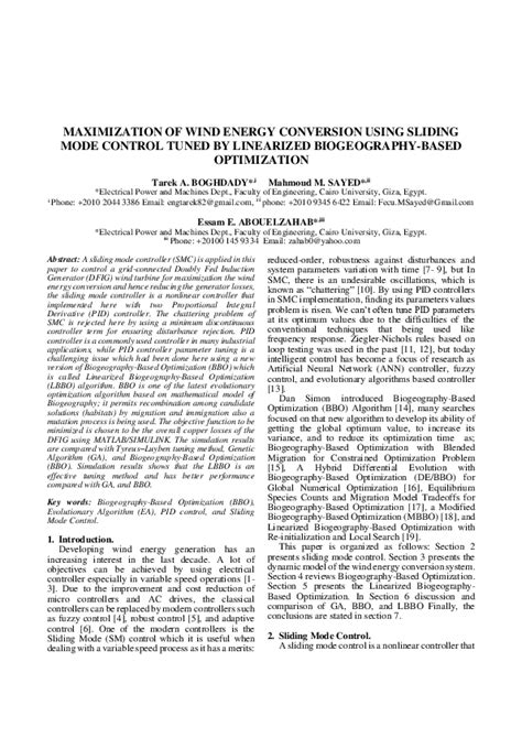 Pdf Maximization Of Wind Energy Conversion Using Sliding Mode Control Tuned By Linearized