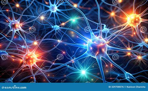 Depiction Of A Nerve Cell Or Neuron With Branching Dendrites And The