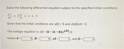 solved solve the following differential equation subject to