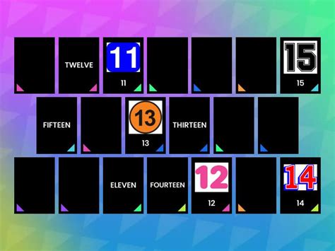 Numbers 11 20 Matching Pairs