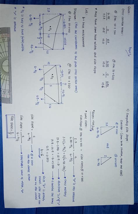 [solved] earthworks questions 1 given the cross section notes of an