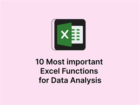 10 Most Important Excel Functions For Data Analysis