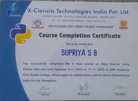 Datascience Python Coursecompletion Learningjourney Gmscollege