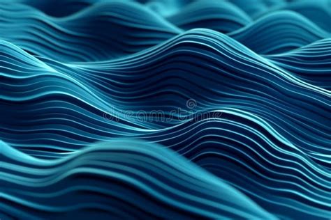 Blue Abstract Background With Smooth Lines 3d Rendering 3d Illustration With Generative Ai