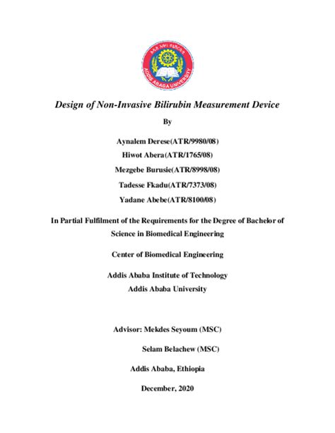 Pdf Design Of Non Invasive Bilirubin Measurement Device
