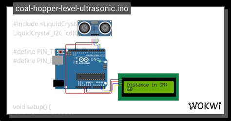 Ultrasonic Sensor And Lcd Copy Wokwi Esp32 Stm32 Arduino Simulator