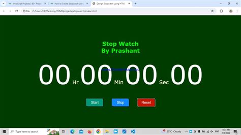 Coding Challenge Stopwatch Using Html Css And Javascript Prashant Dewangan Posted On The